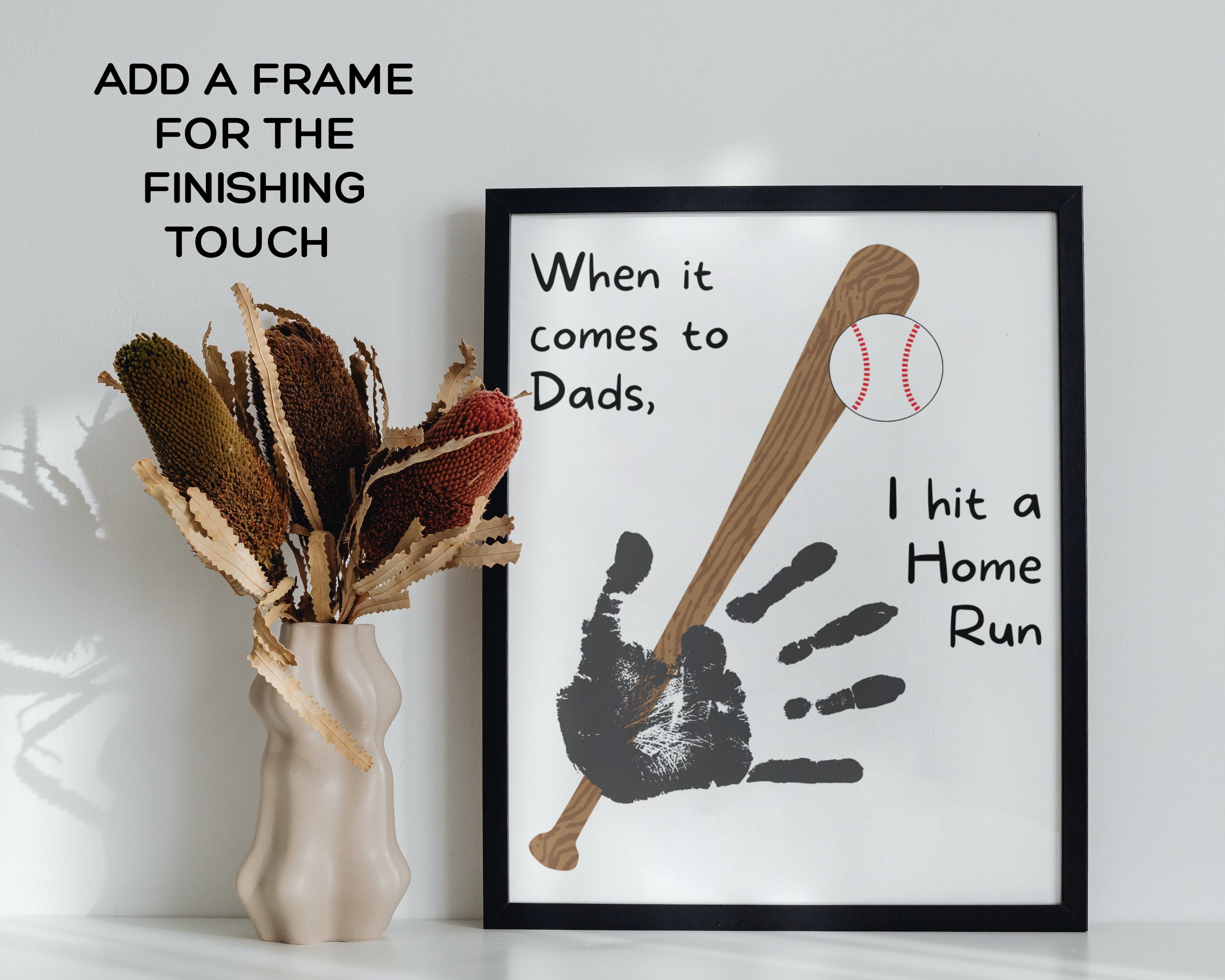 DIY Gift for Dad, Baseball, Handprint Art, Fathers Day Handprint Craft ...