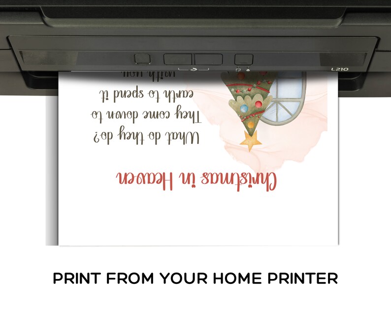 Christmas in Heaven Sign Printable, Holiday Bereavement Gift for Loss ...