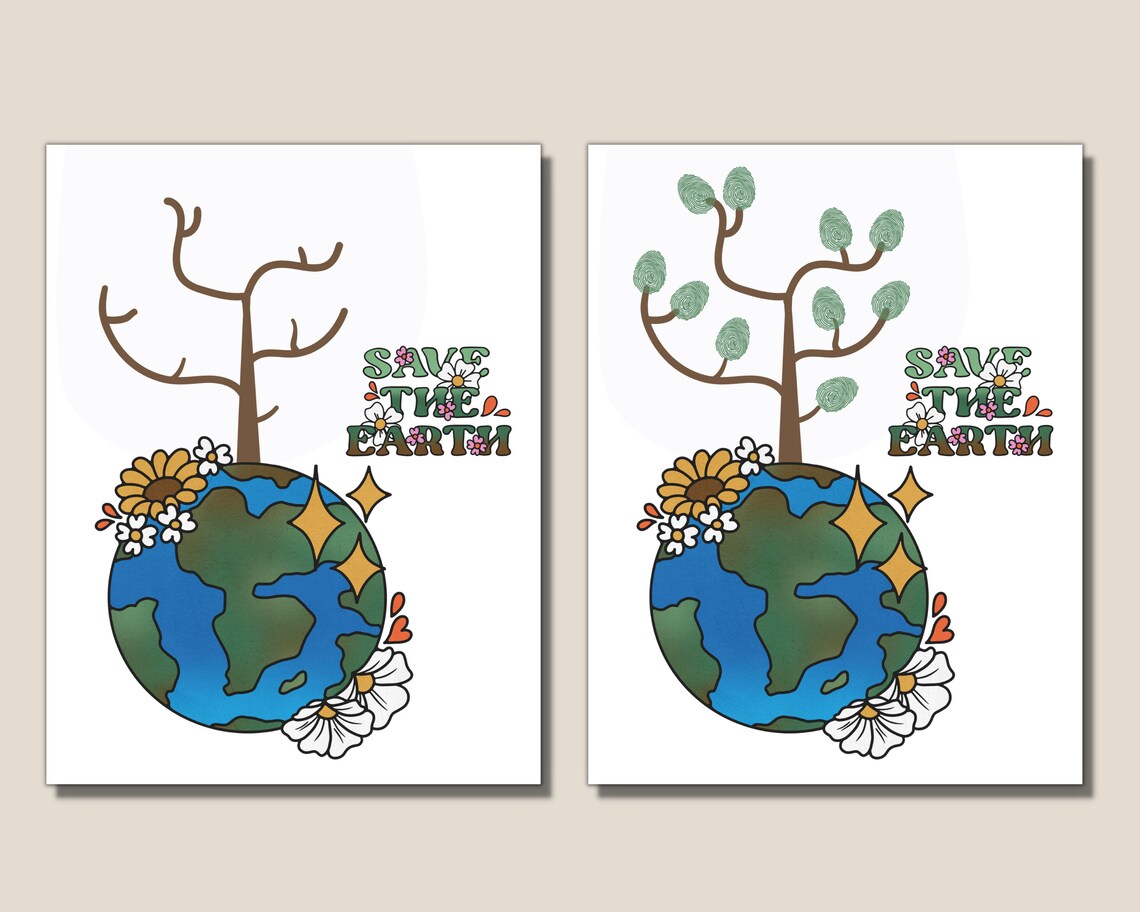 Earth Day Handprint Art Earth Day Printable Earth Day - Etsy