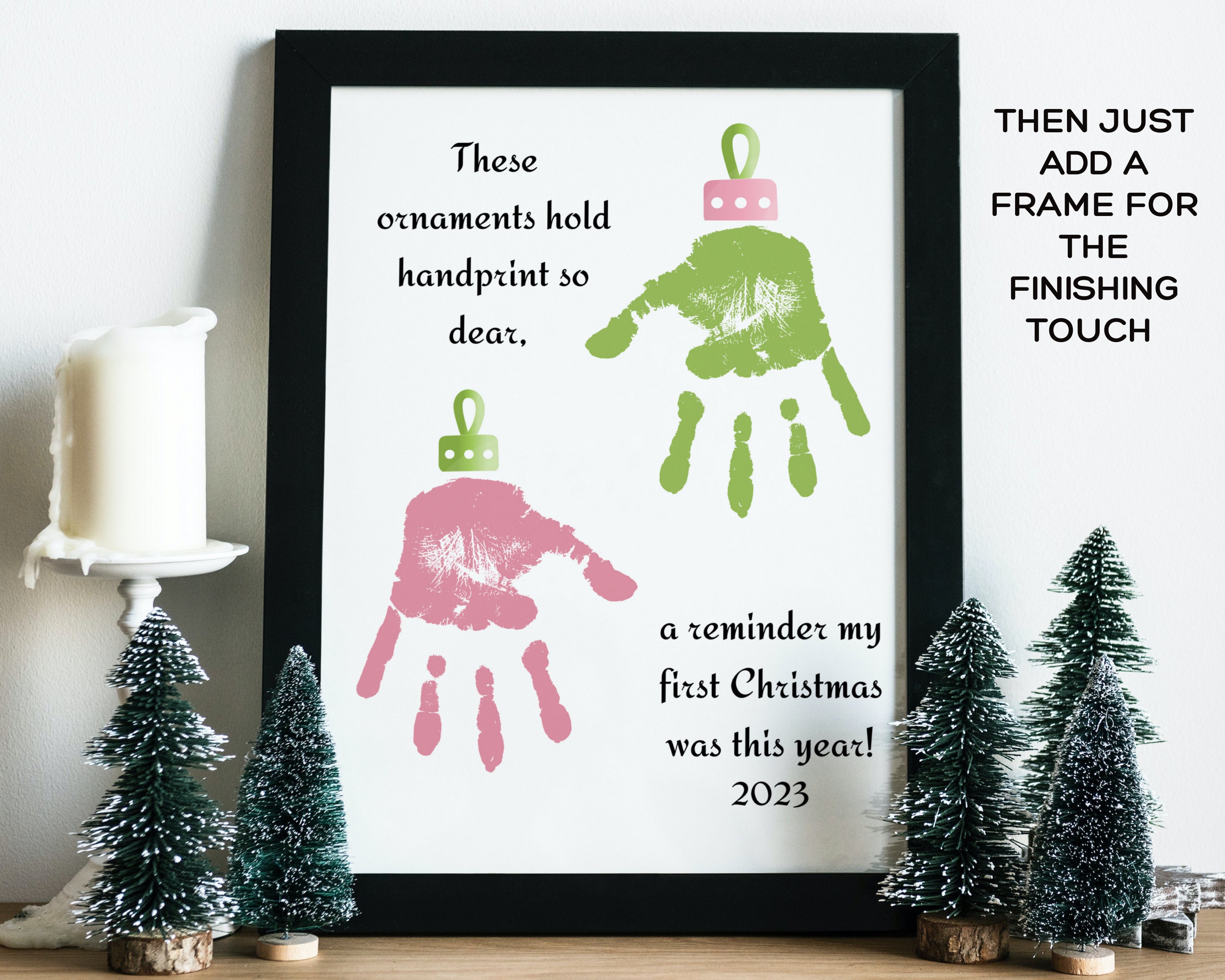 My First Christmas Handprint Art, Baby First Christmas Handprint Craft ...