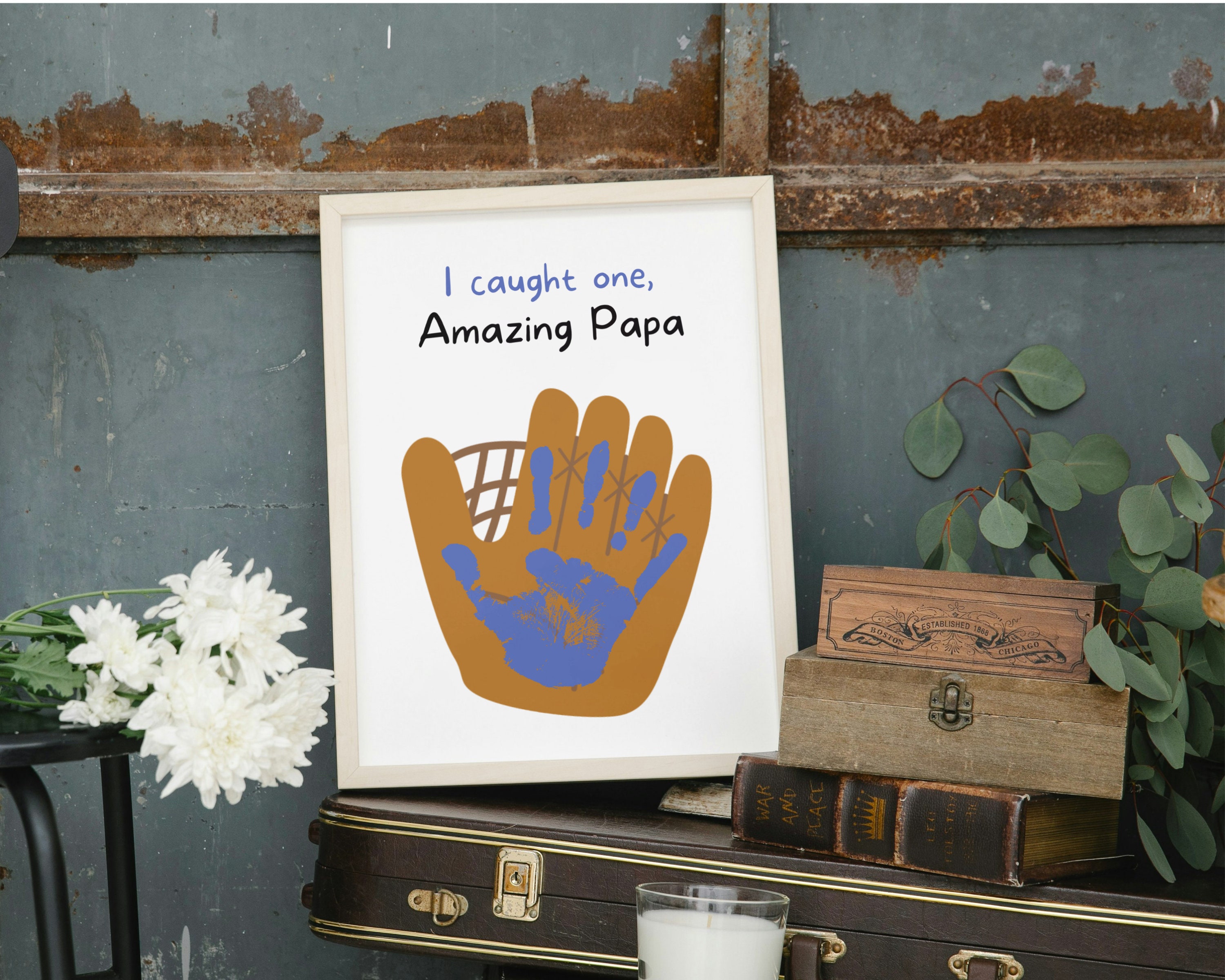 Papa Handprint Sign Bundle, Footprint Craft Father's Day Gift ...