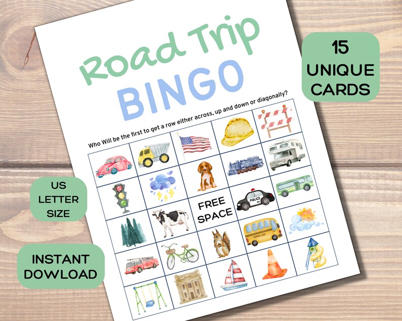 Scavenger Hunt Road Trip Bingo Road Trip Games Printable - Etsy