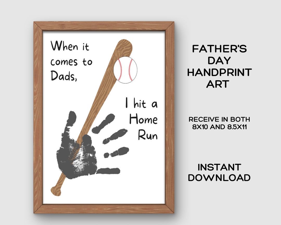 DIY Gift for Dad, Baseball, Handprint Art, Fathers Day Handprint Craft ...