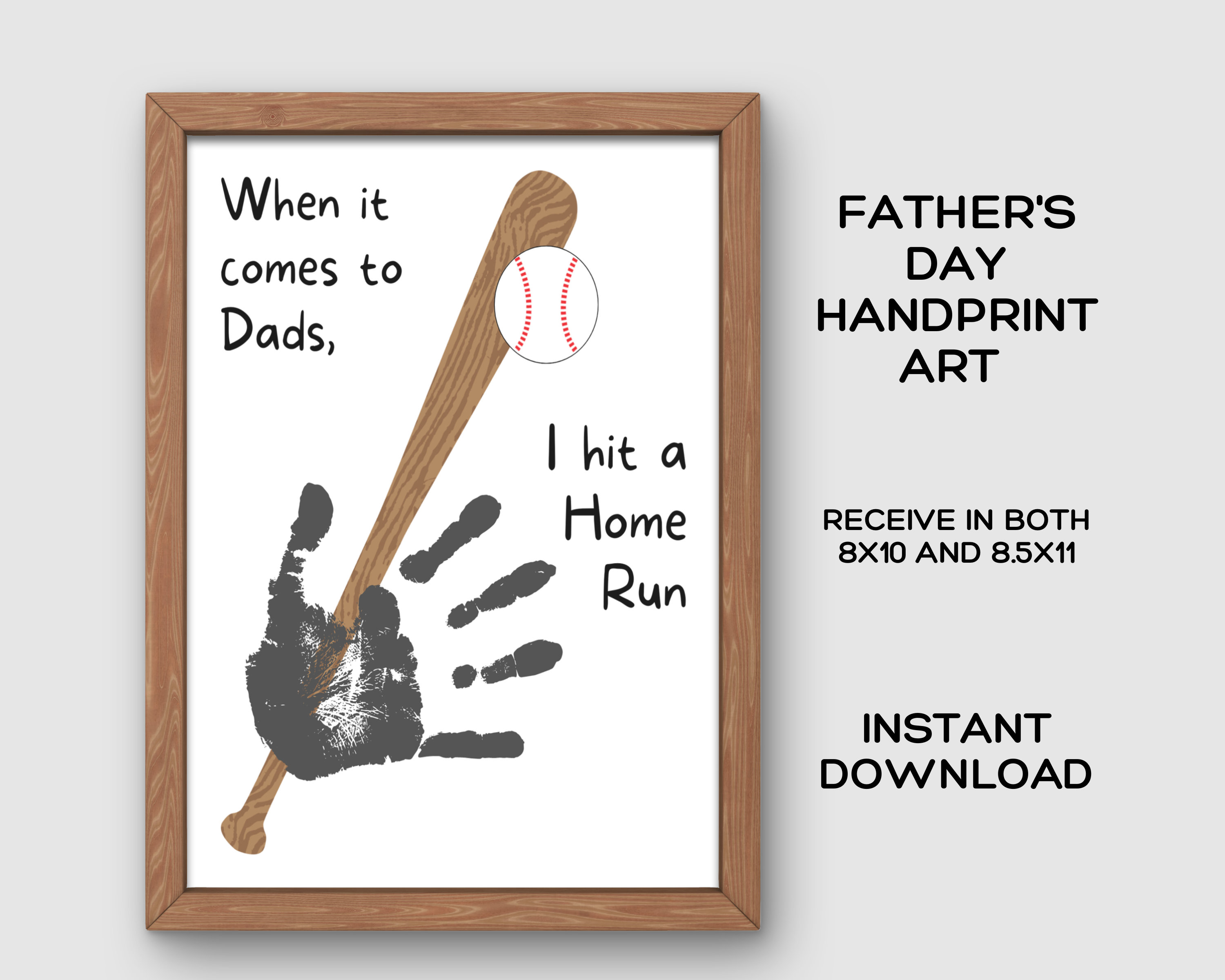 DIY Gift for Dad, Baseball, Handprint Art, Fathers Day Handprint Craft ...