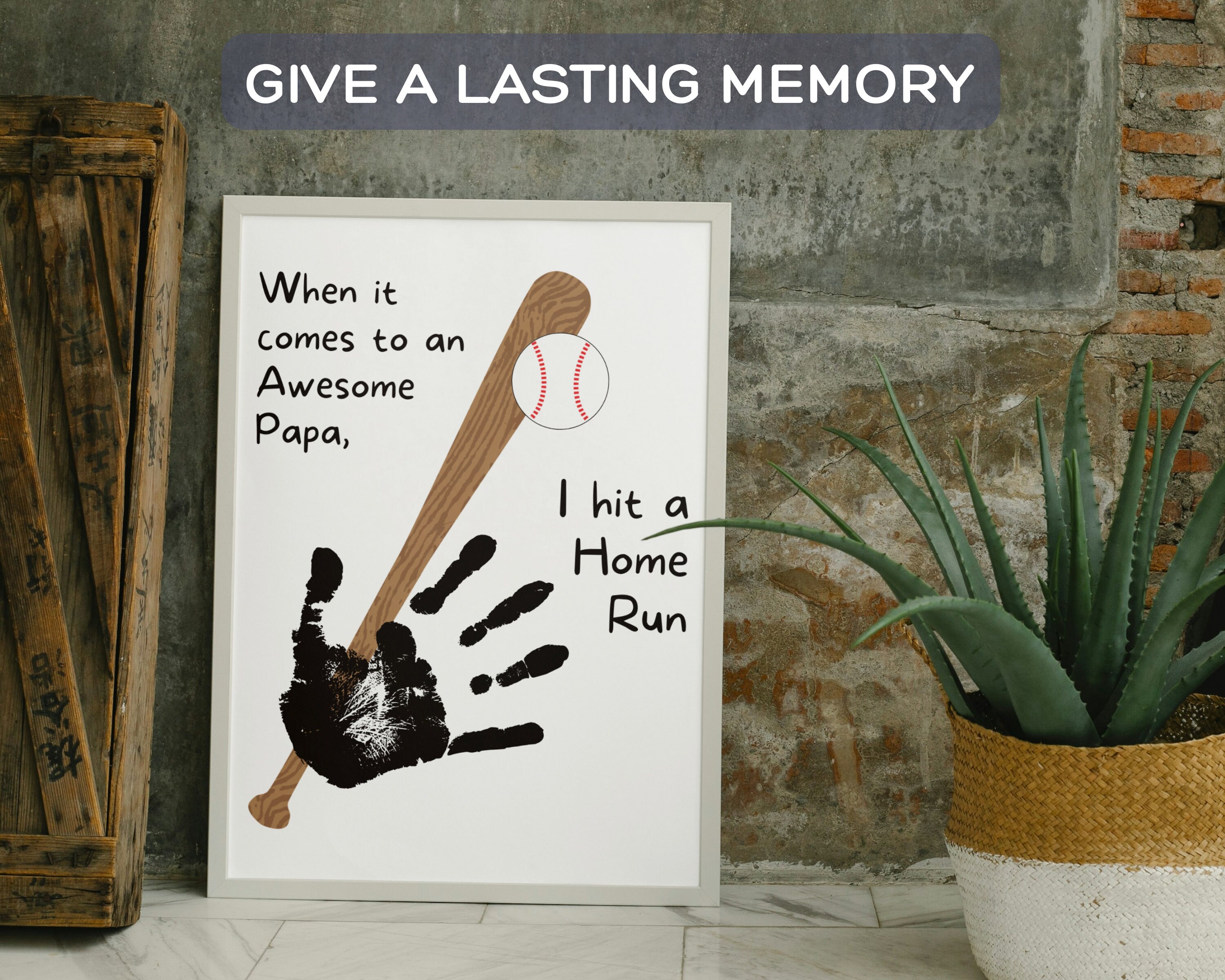 Papa Handprint Sign Bundle, Footprint Craft Father's Day Gift ...