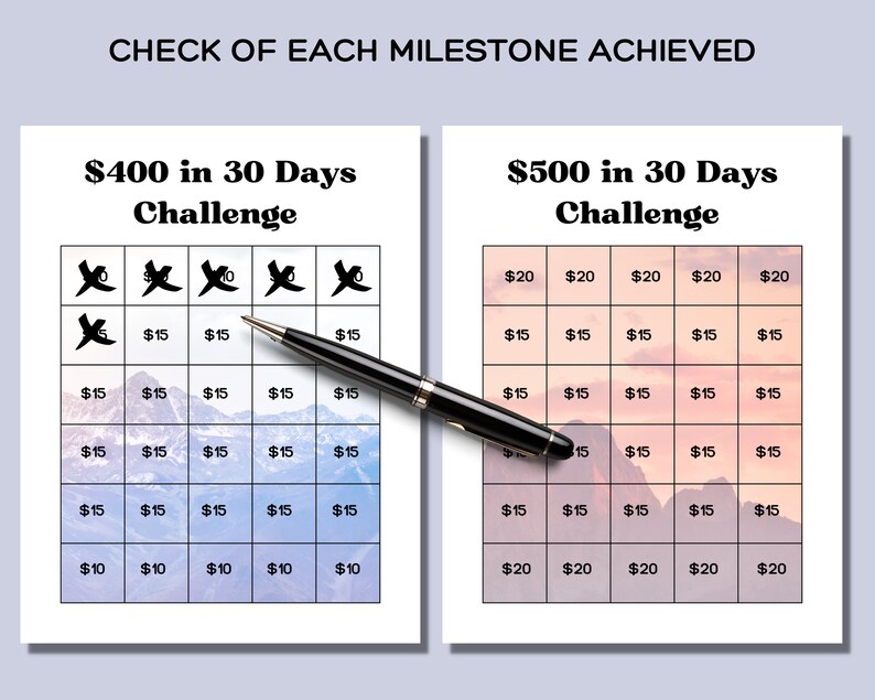 100 Days Saving Challenge Bundle Create A Money Challenge Savings