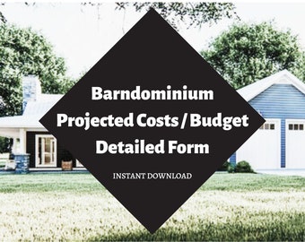 Barndominium Budget W/ Projected Costs Worksheet. Barndo - Etsy
