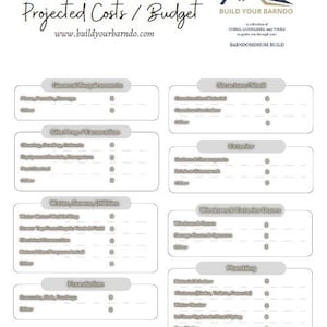 Barndominium Budget W/ Projected Costs Worksheet. Barndo Estimate ...