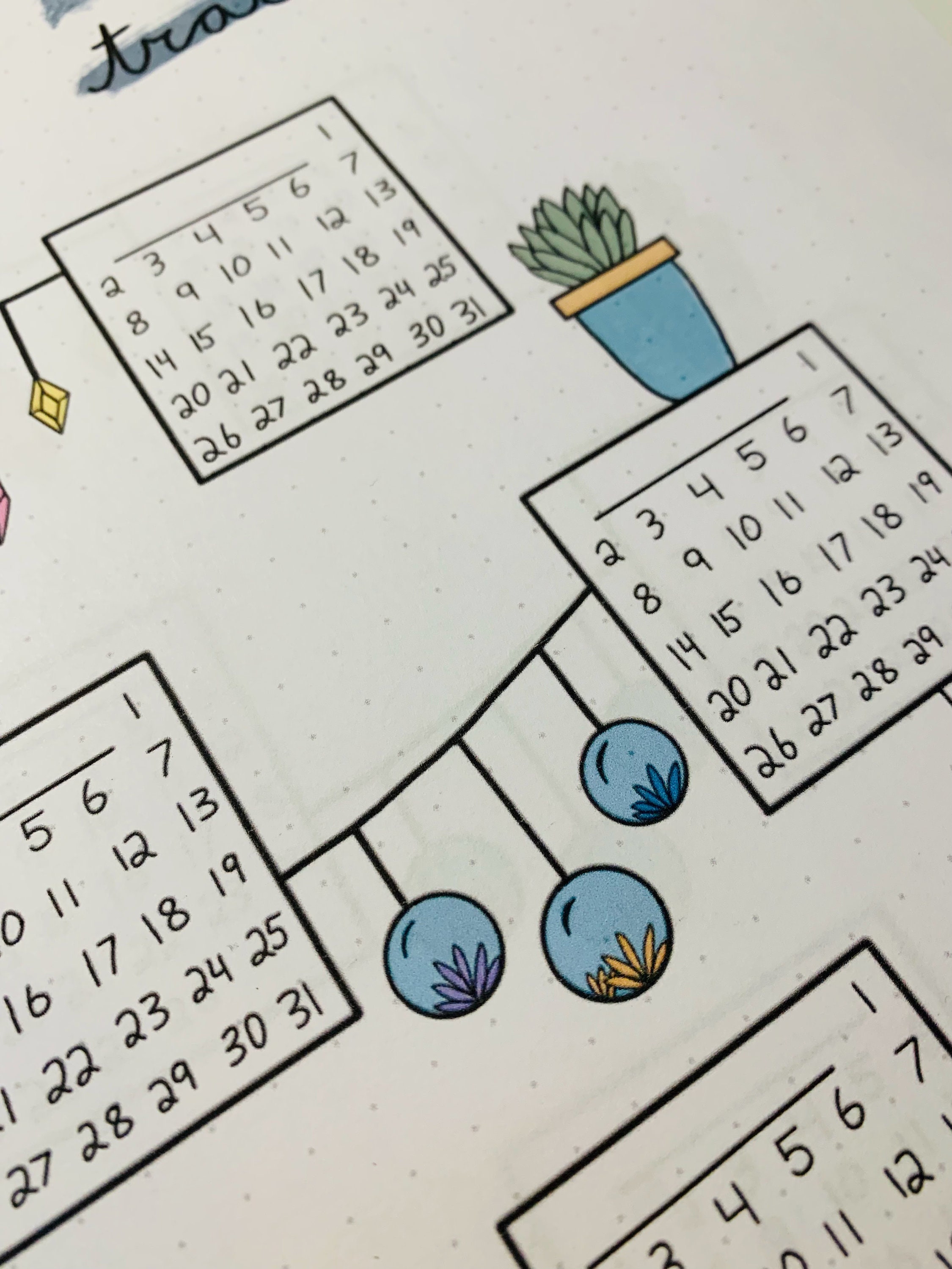 Printable Hand-drawn Habit Tracker With Plants & Crystals Design for ...