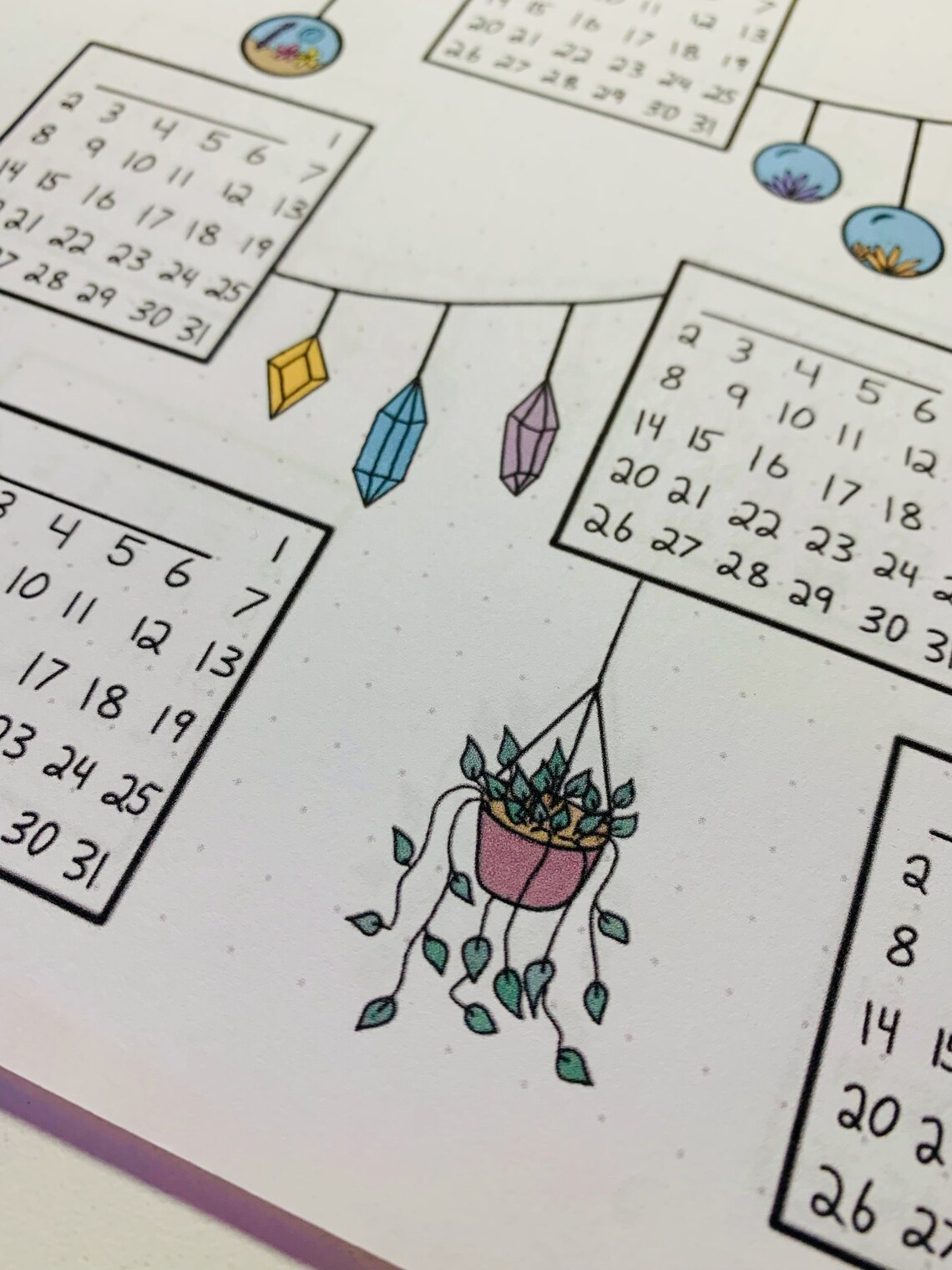 Printable Hand-drawn Habit Tracker With Plants & Crystals - Etsy