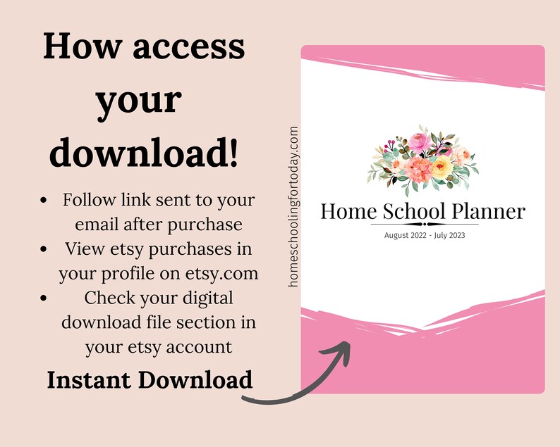 Homeschool Planner Pretty in Pink Teacher Planner Student Planner ...