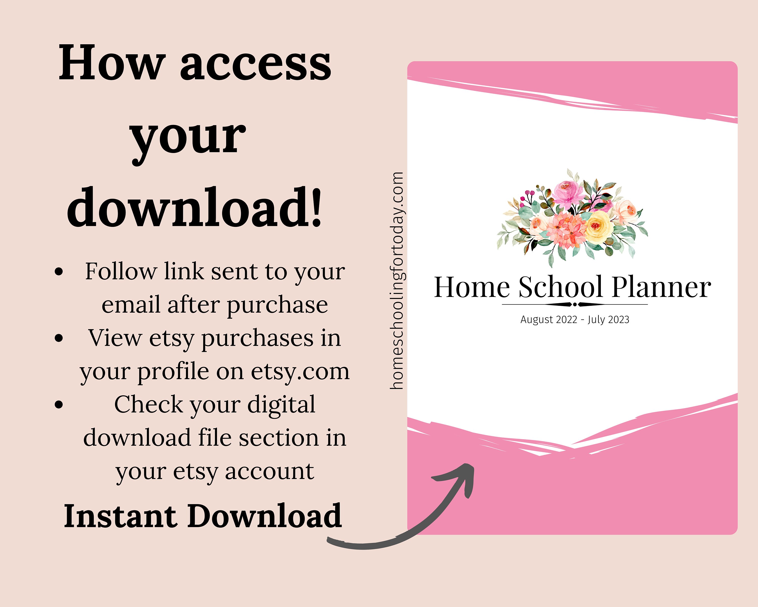 Homeschool Planner Pretty in Pink Teacher Planner Student Planner ...