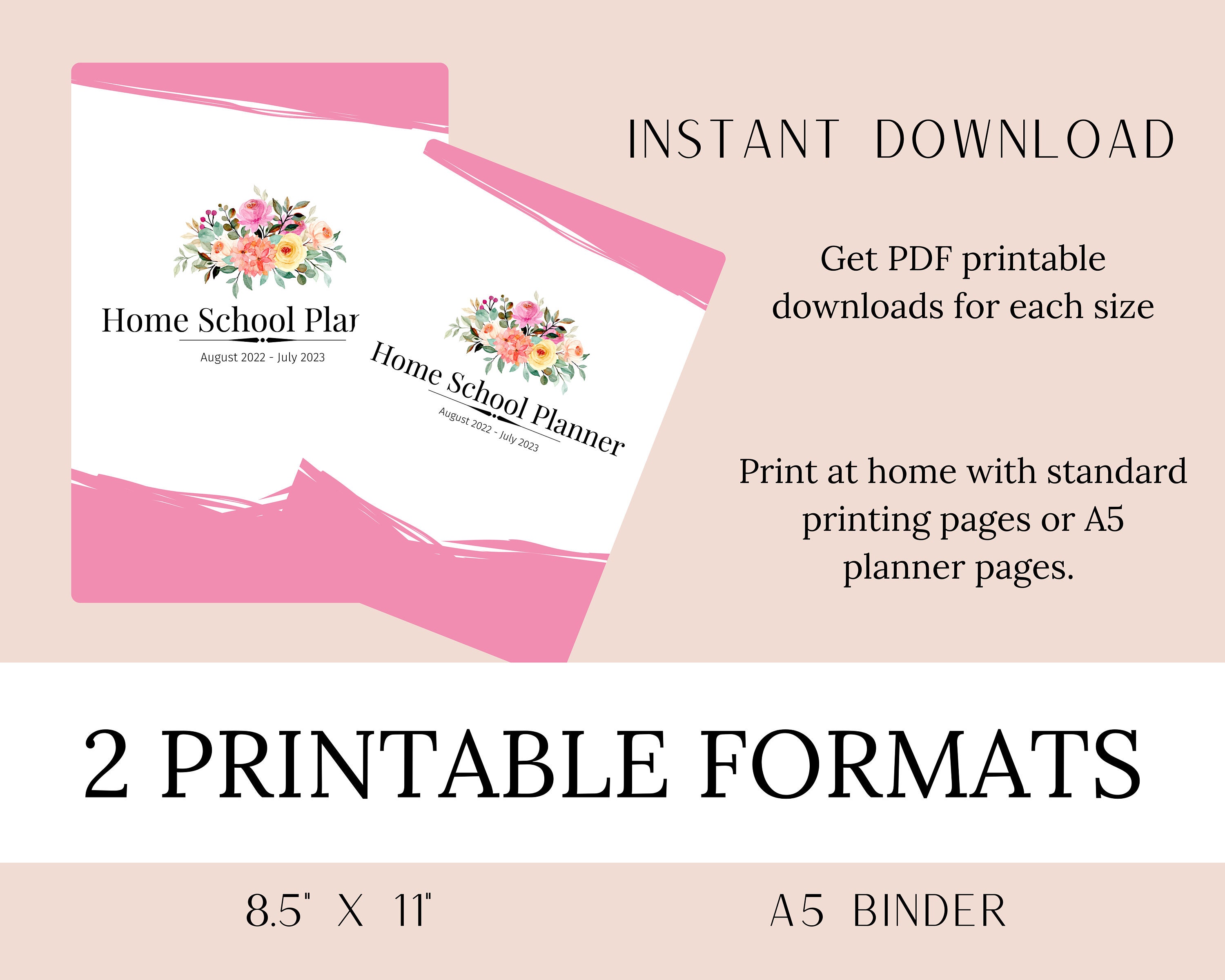 Homeschool Planner Pretty in Pink Teacher Planner Student Planner ...