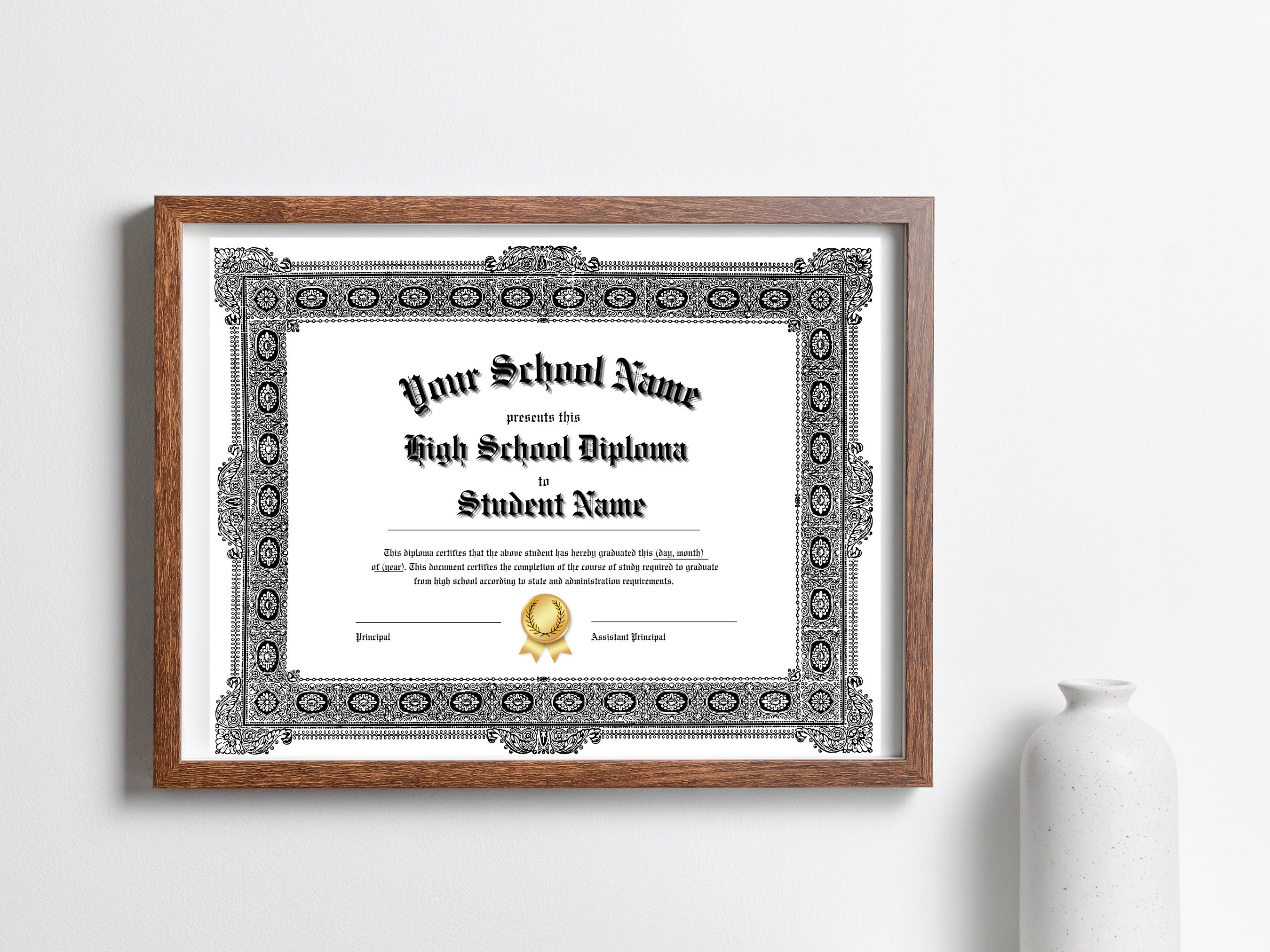 Editable Homeschool Diploma, High School Diploma, Home School Diploma ...