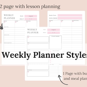 Homeschool Planner Pretty in Pink Teacher Planner Student Planner ...