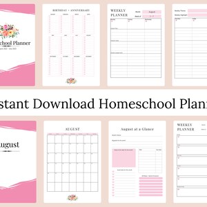 Homeschool Planner Pretty in Pink Teacher Planner Student Planner ...