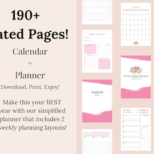 Homeschool Planner Pretty in Pink Teacher Planner Student Planner ...