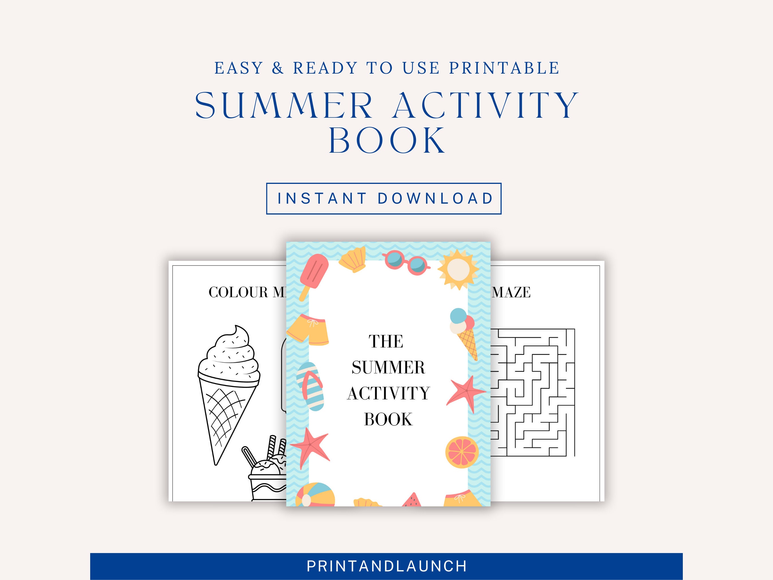 Printable Summer Activity Book for Kids Fun Outdoor and Indoor Games ...