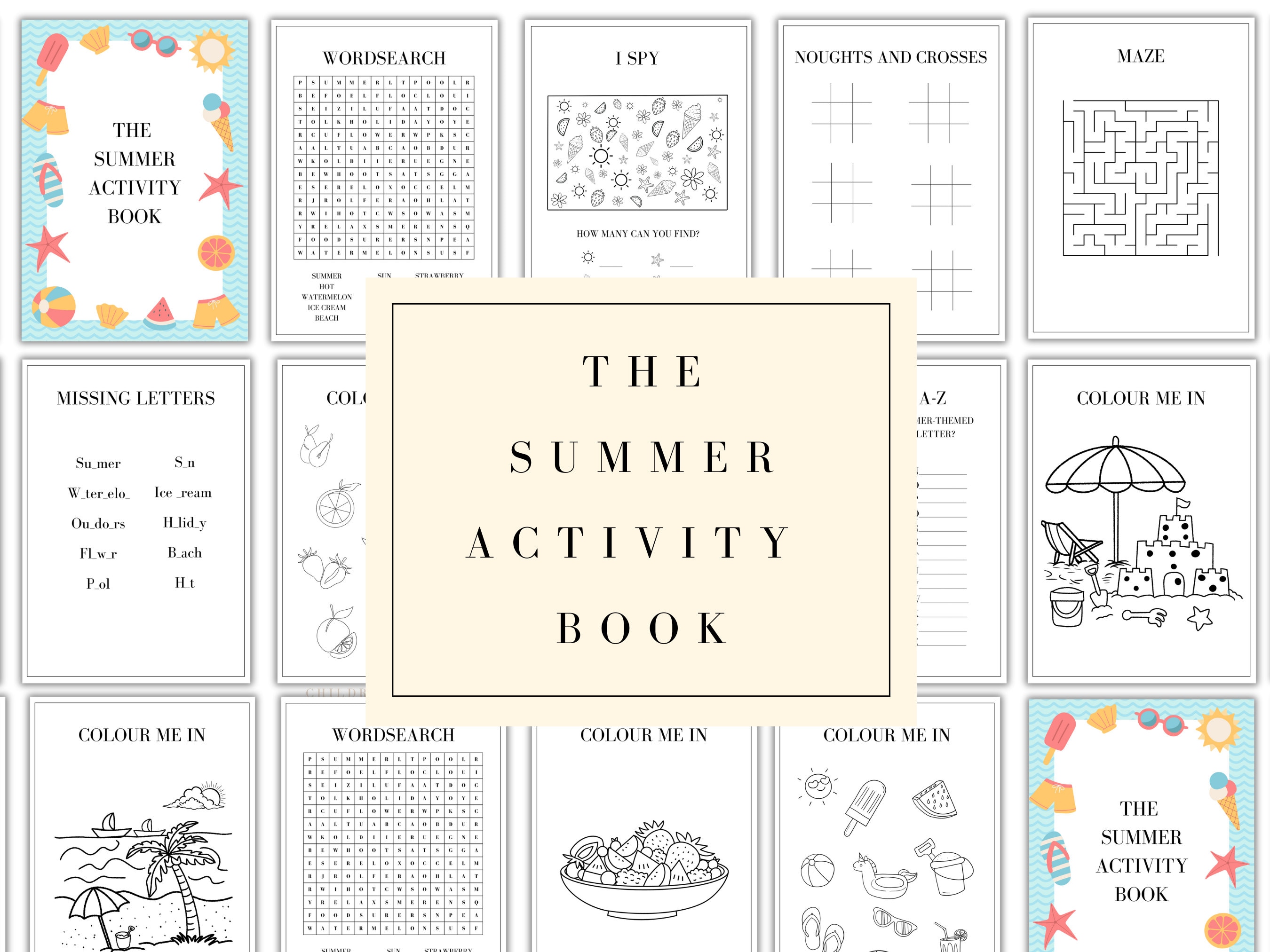 Printable Summer Activity Book for Kids Fun Outdoor and Indoor Games ...
