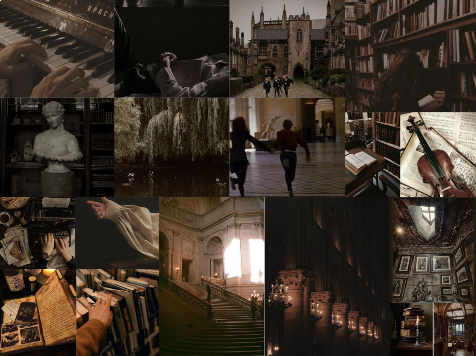 Dark Academia Aesthetic Wall Collage Prints Kit (50 Pcs, Room Decor ...