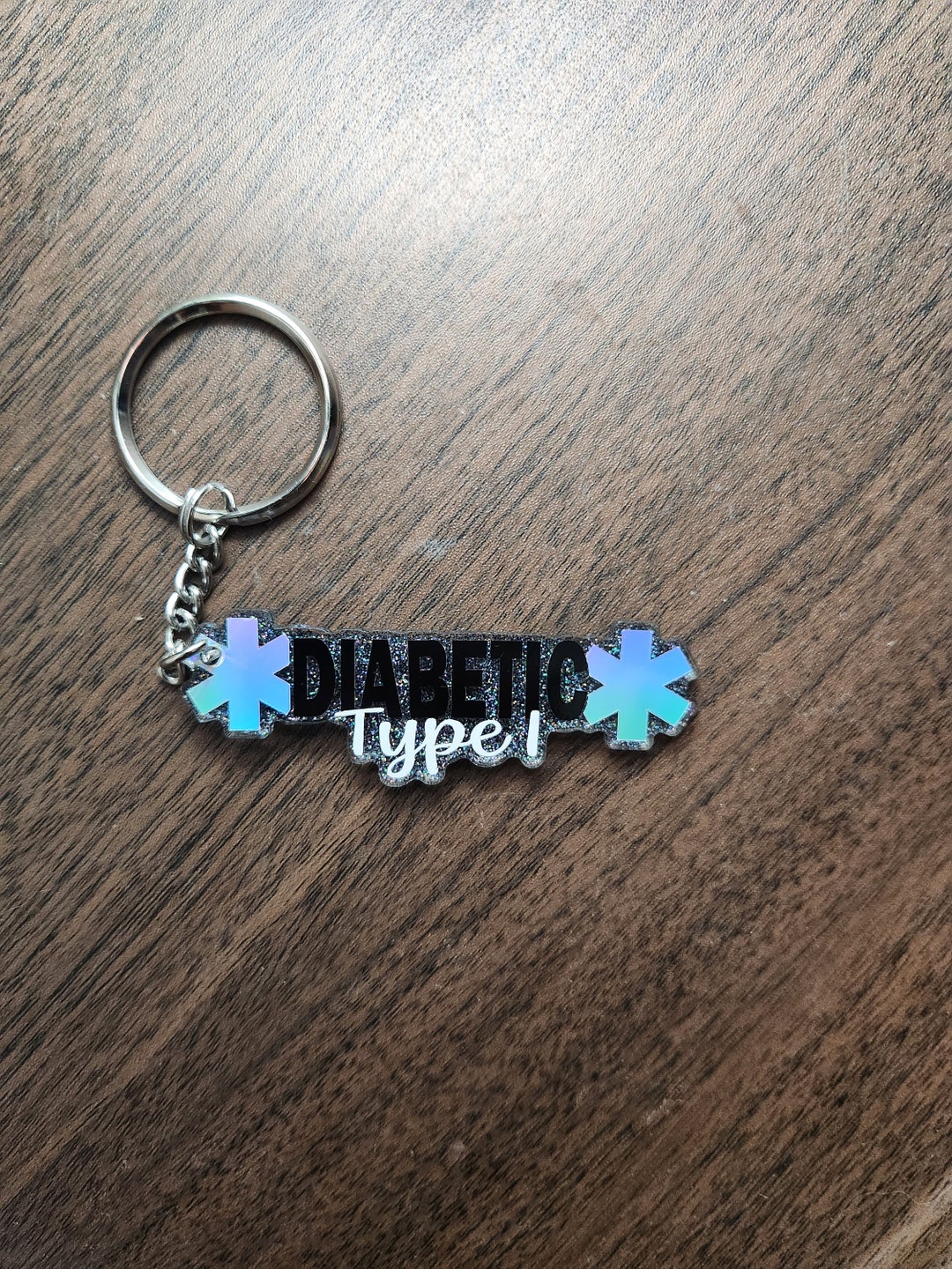 Type 1 Diabetic Keychain Sparkly Glitter Resin Acrylic Diabetes - Etsy