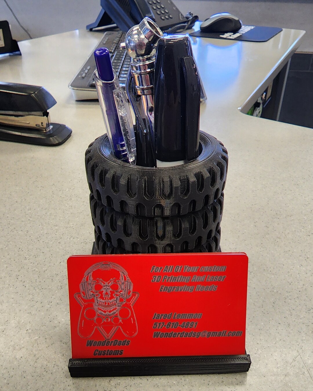 Tire Stack Pen and Business Card Holder - Etsy