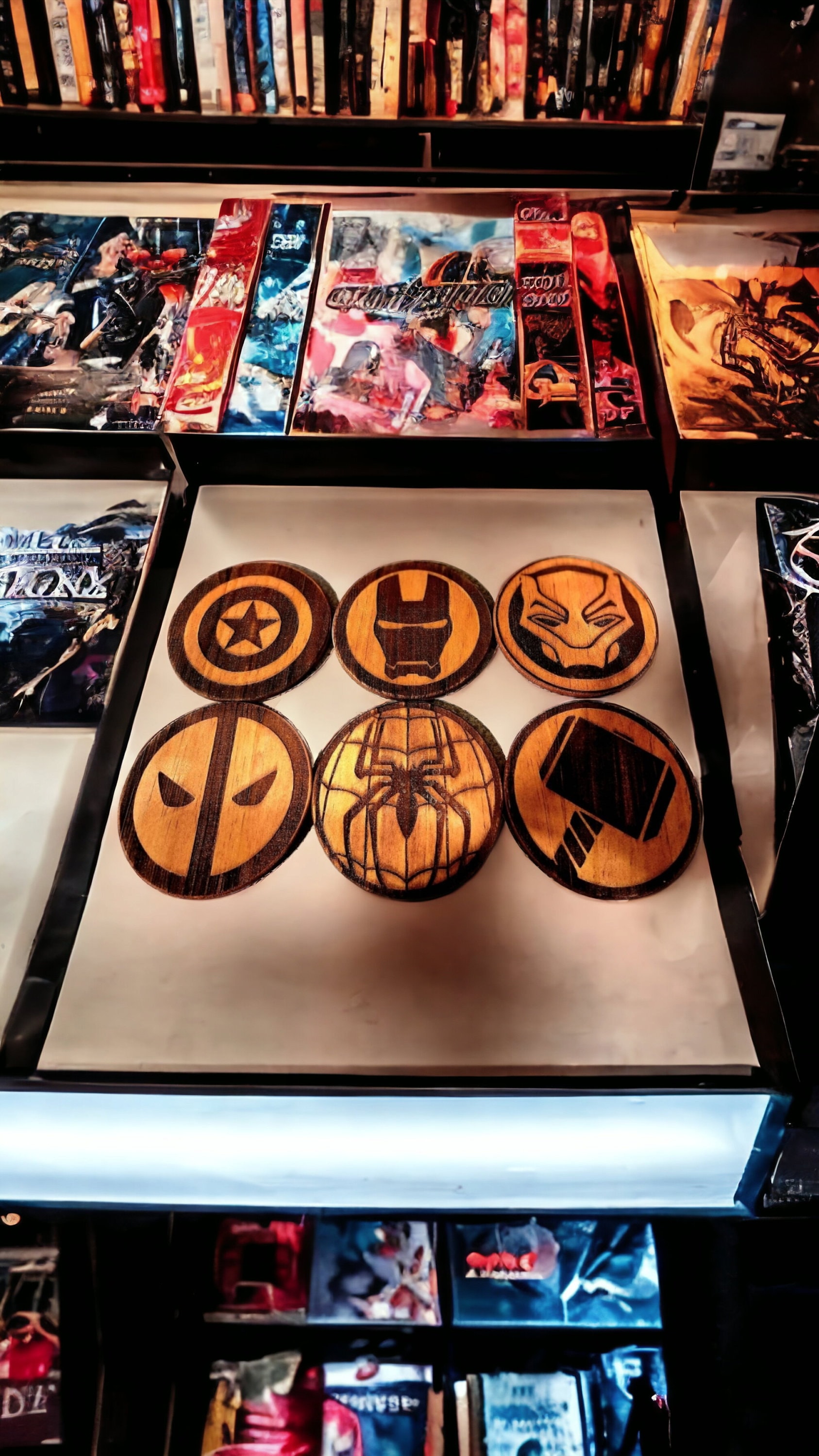 Marvel Coasters With Holder - Etsy