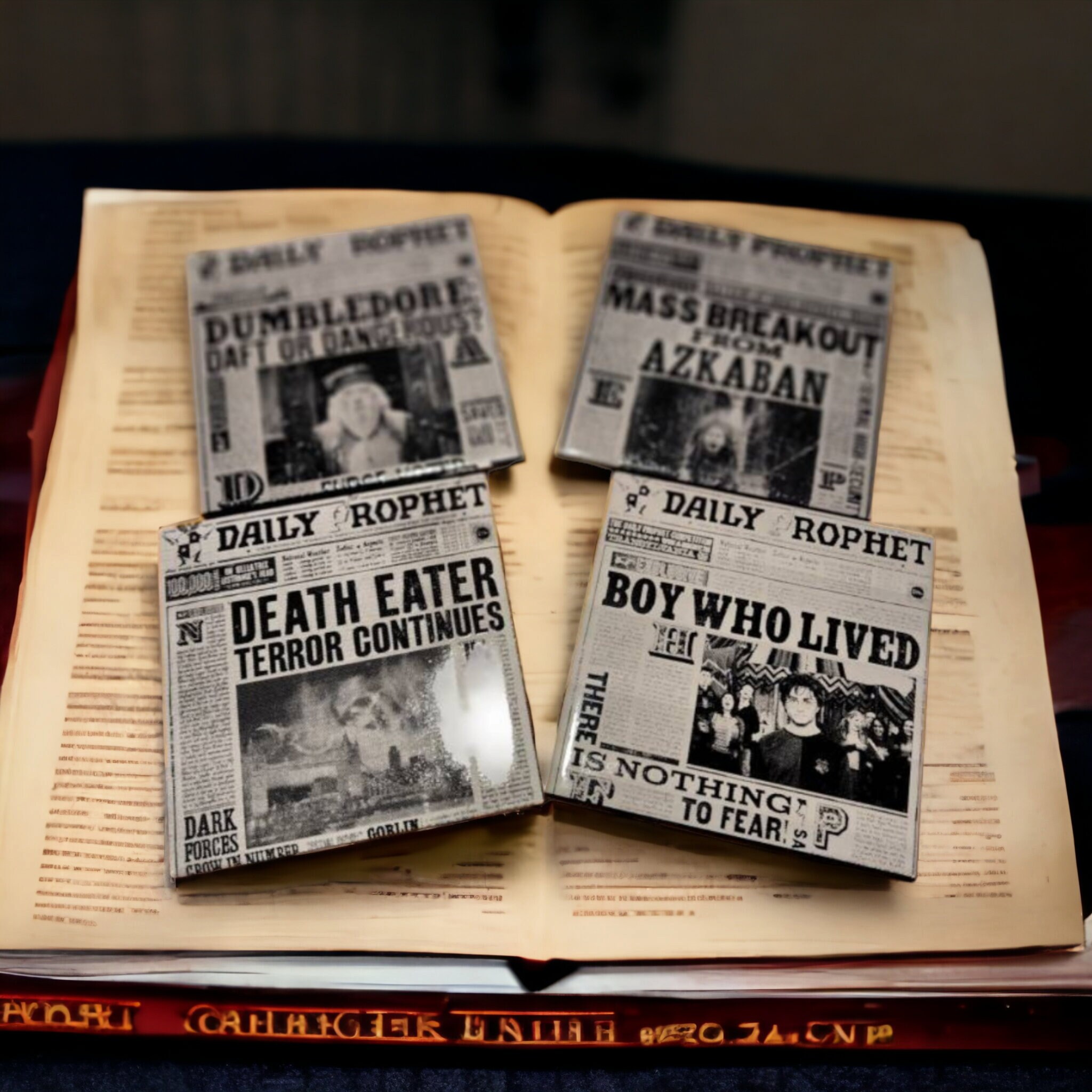HP Daily Prophet Ceramic Coasters Set of 4 With Holder - Etsy