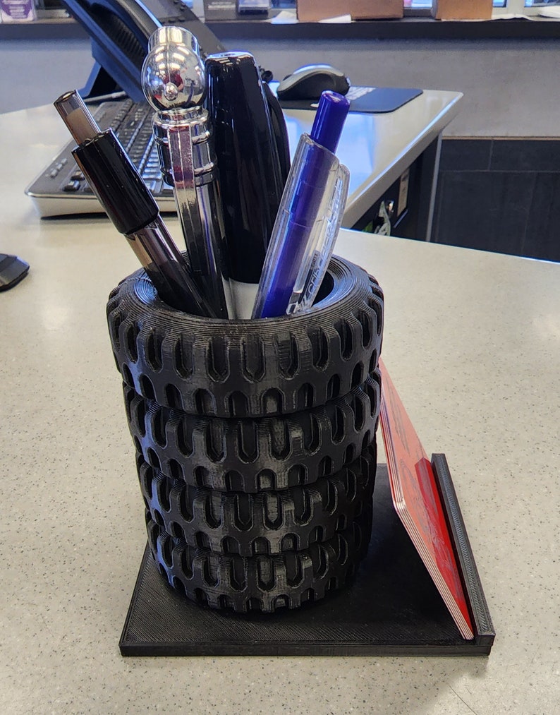 Tire Stack Pen and Business Card Holder - Etsy