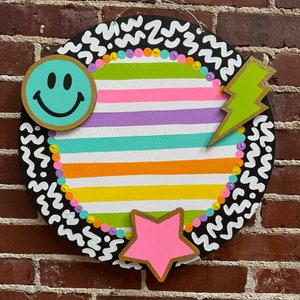 Retro Smiley Face Teacher Door Hanger - Etsy