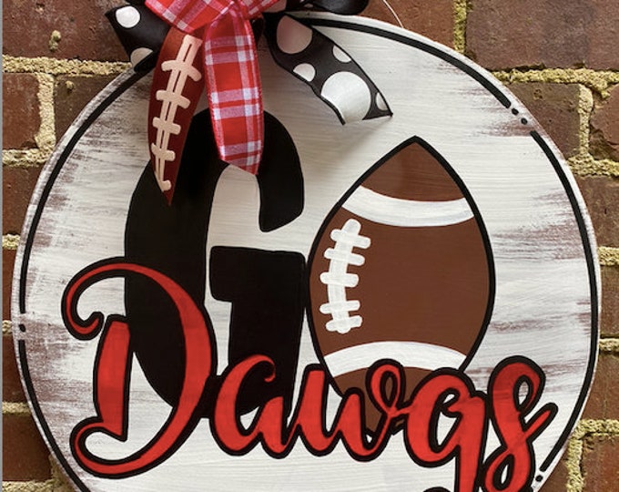 Go Dawgs Football Door Hanger - Etsy