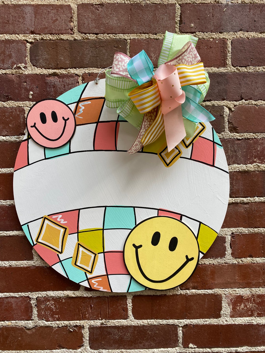 Retro Smiley Classroom Door Hanger - Etsy