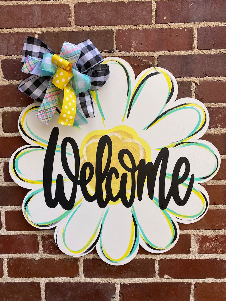Spring Daisy Flower Door Hanger - Etsy