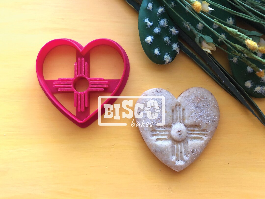 Zia Cookie Cutter, Heart Biscochito Stamp, Southwest Imprint, New ...