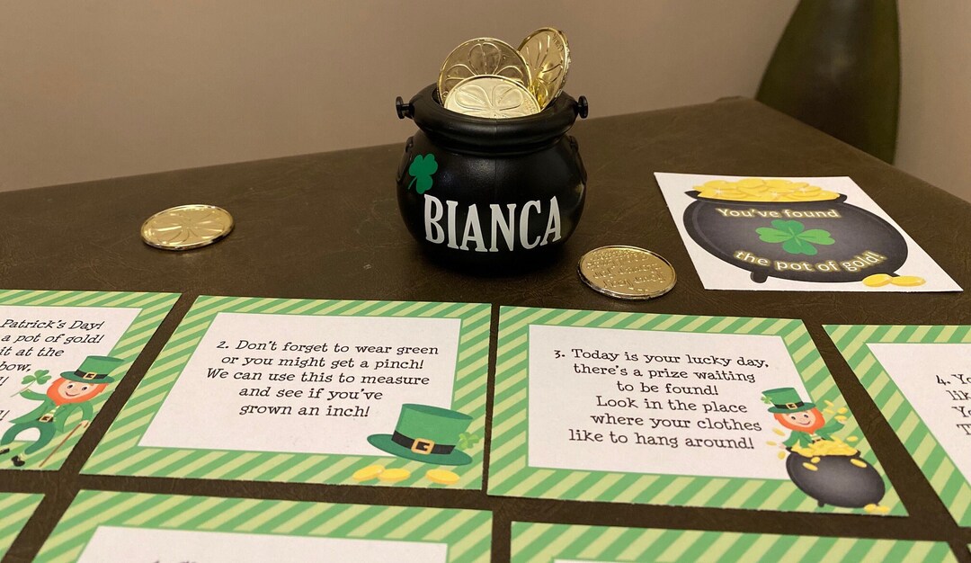 Mini St. Patrick's Day Pot of Gold With Scavenger Hunt, Kid's St ...