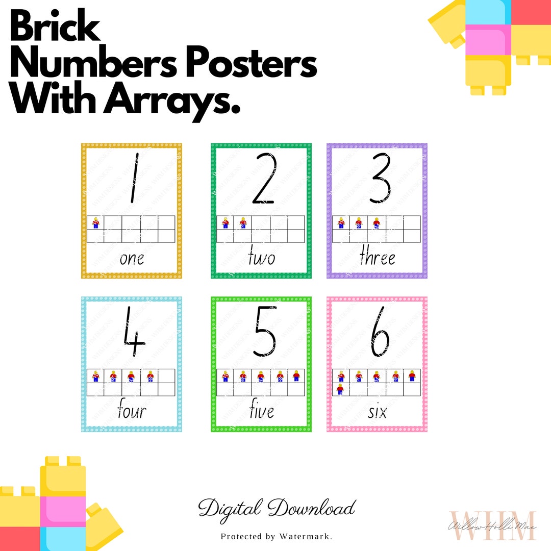 Brick Number With Arrays Classroom Theme Decor Posters Etsy
