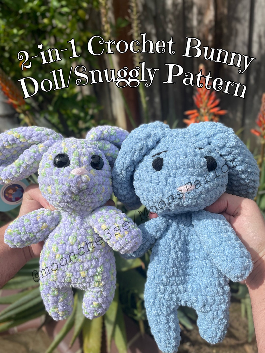 2-in-1 Crochet Bunny Doll/snuggly Pattern - Etsy