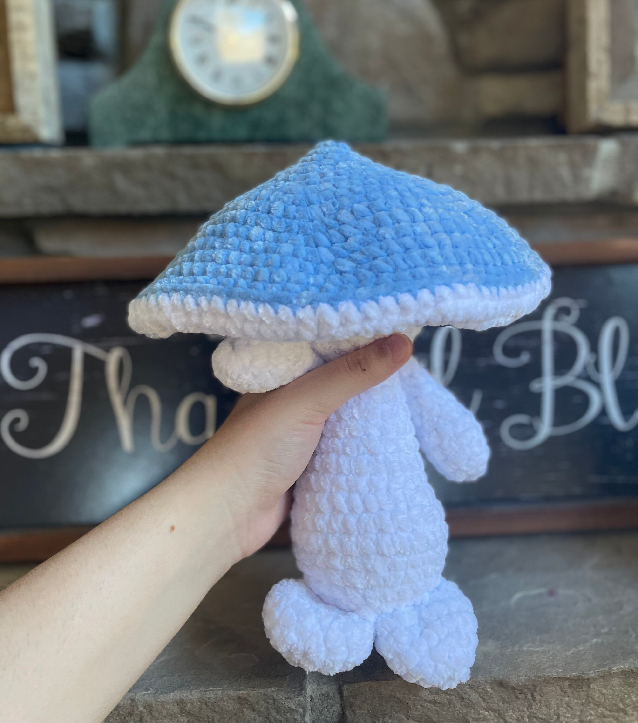 Big, Blue, Mushroom Folk (crochet) (amigurumi) - Etsy