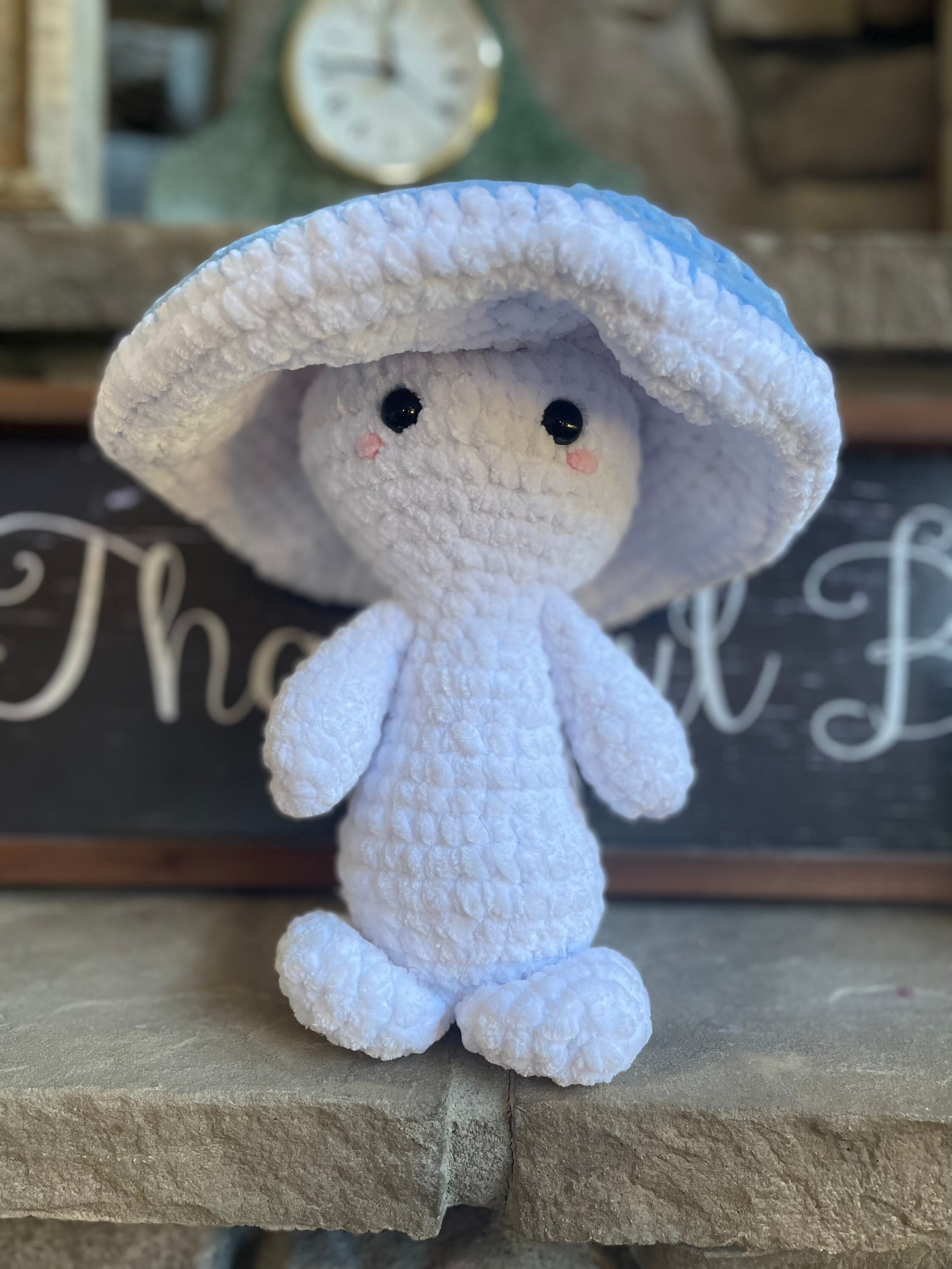Big, Blue, Mushroom Folk (crochet) (amigurumi) - Etsy