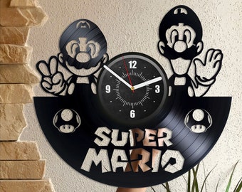 Super Mario Vinyl Record Clock Vintage Wall Art Original - Etsy