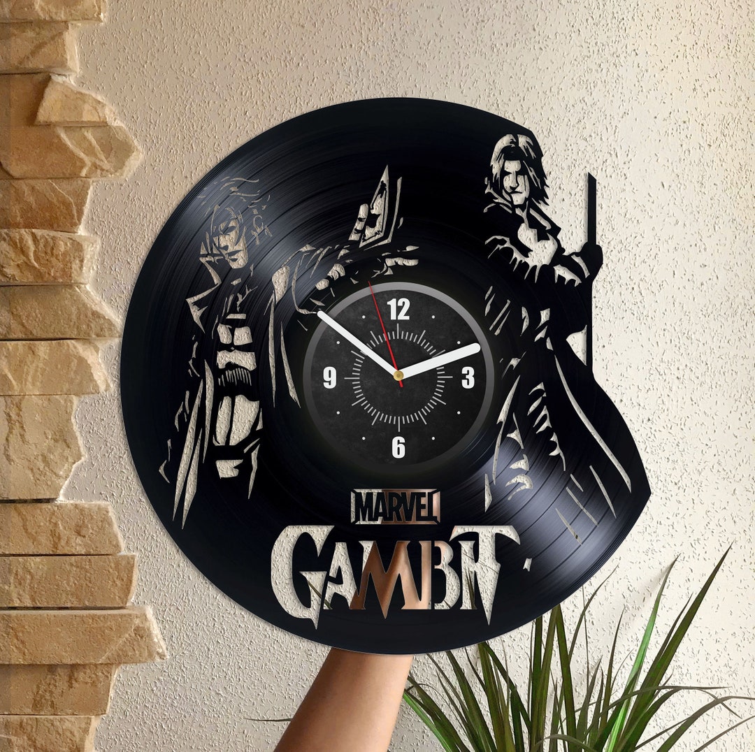 Gambit Vinyl Record Round Wall Clock Marvels Gifts for Kids Comic Book ...