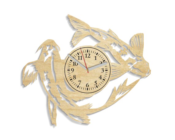 Fish Wooden Clock 12 Unique Decor for Nursery Eco - Etsy