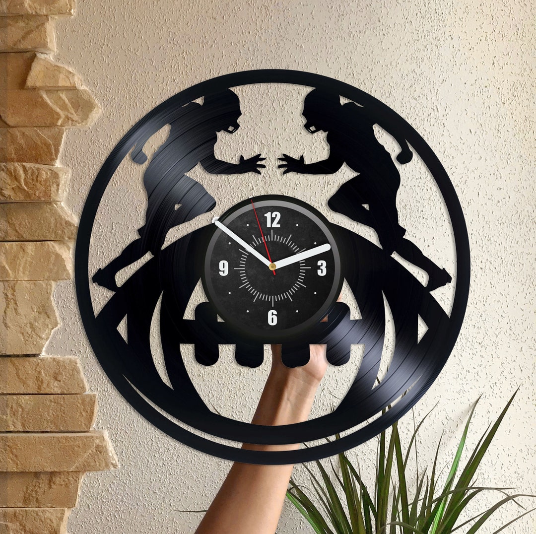 Rugby Vinyl Record Laser Cut Wall Clock Rugby Art Sports Decor for Boys ...