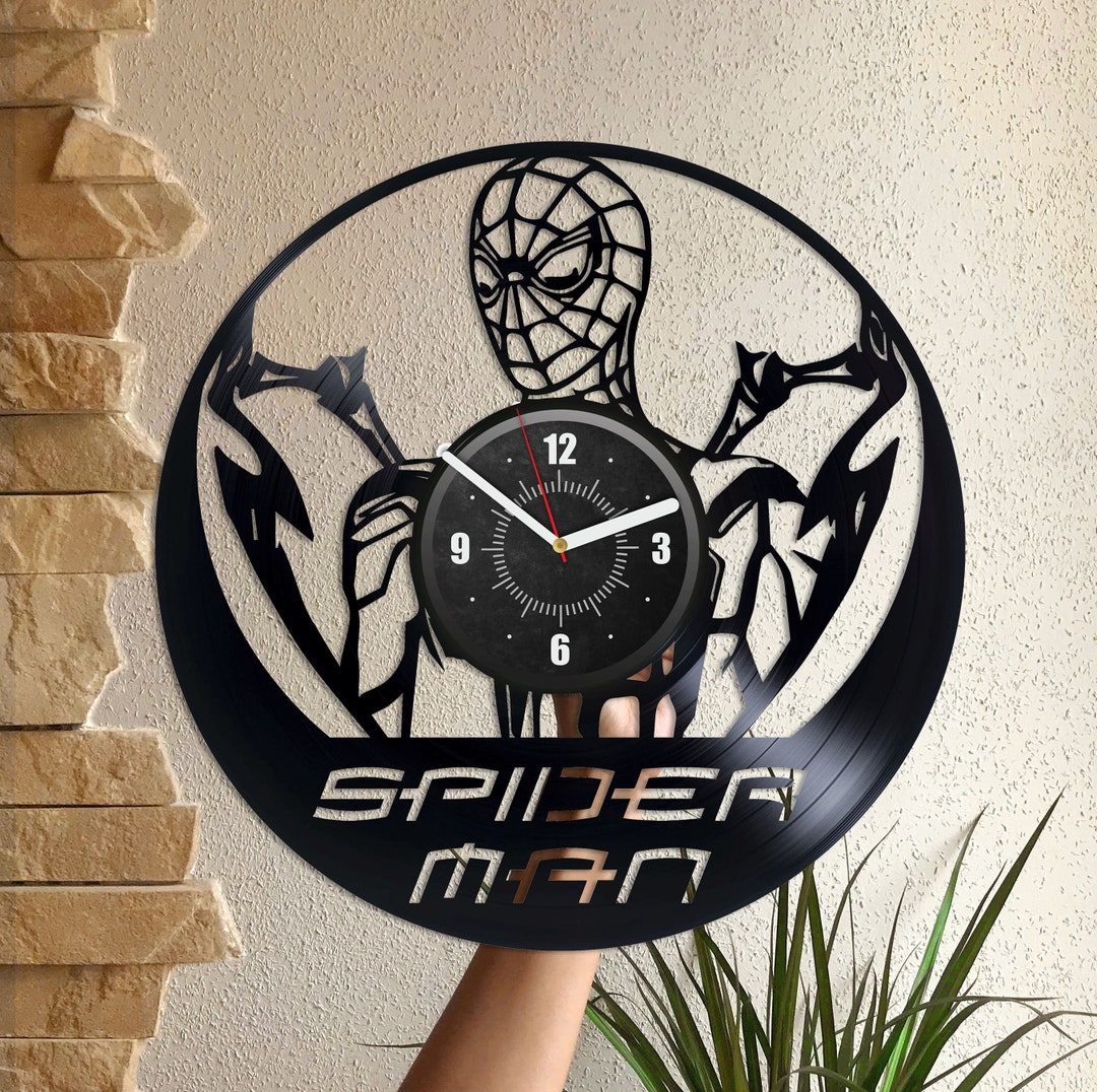 Spider-man Vinyl Record Round Clock Marvels Hero Comic Book - Etsy