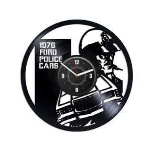 Police Car Vinyl Record Large Wall Clock Gift for Police Officer ...