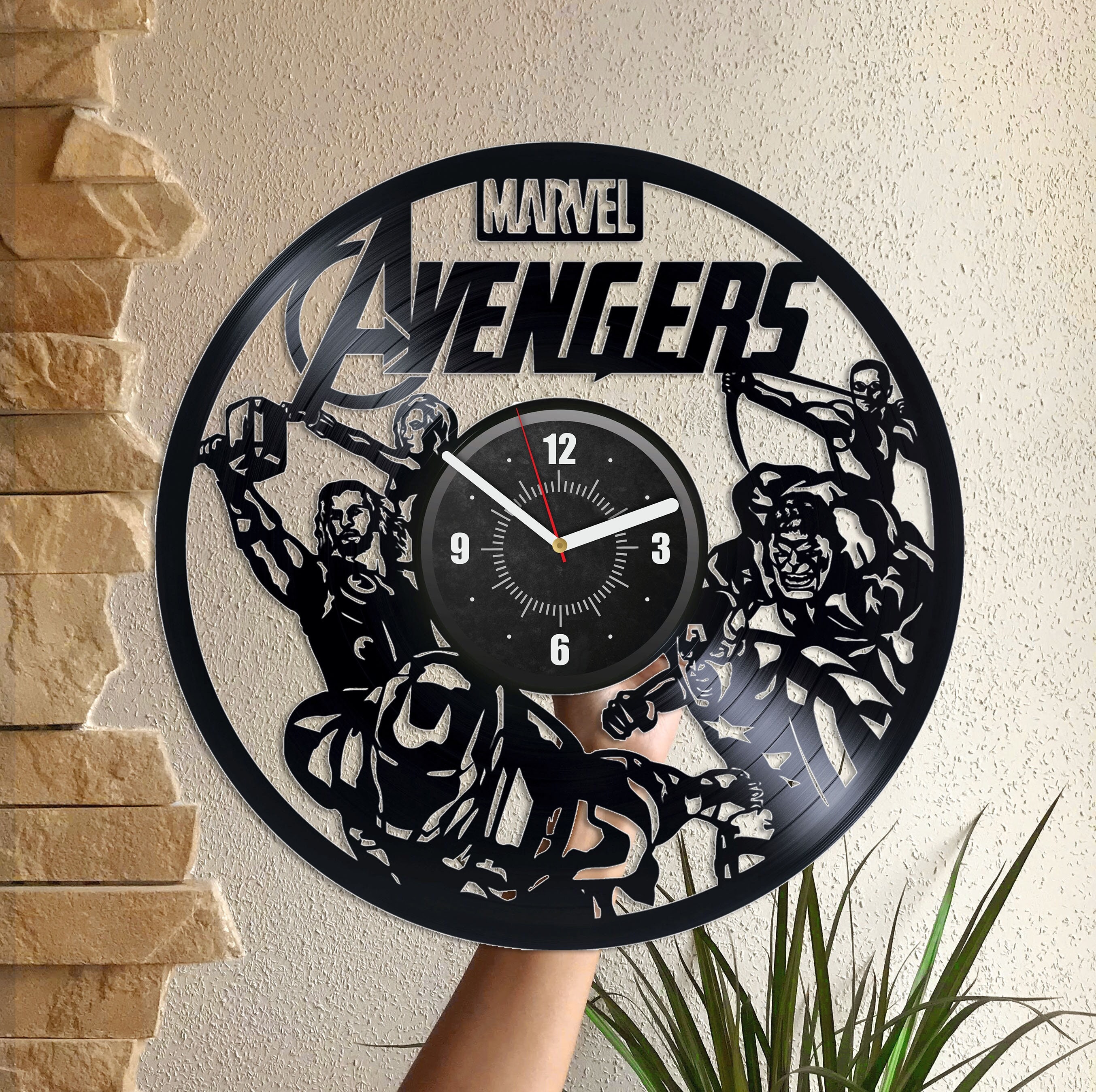 Avengers Superhero Vinyl Record Large Clock Marvels Legends - Etsy