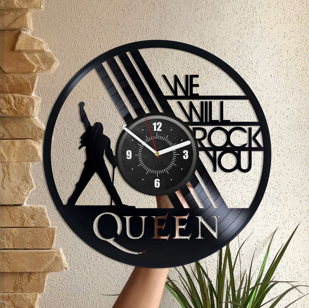 We Will Rock You Vinyl Record Clock Rock Lovers Queen Band Art Modern ...