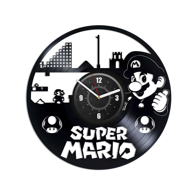 Super Mario Vinyl Record Wall Clock Mario Room Decor Wall Art for Game ...