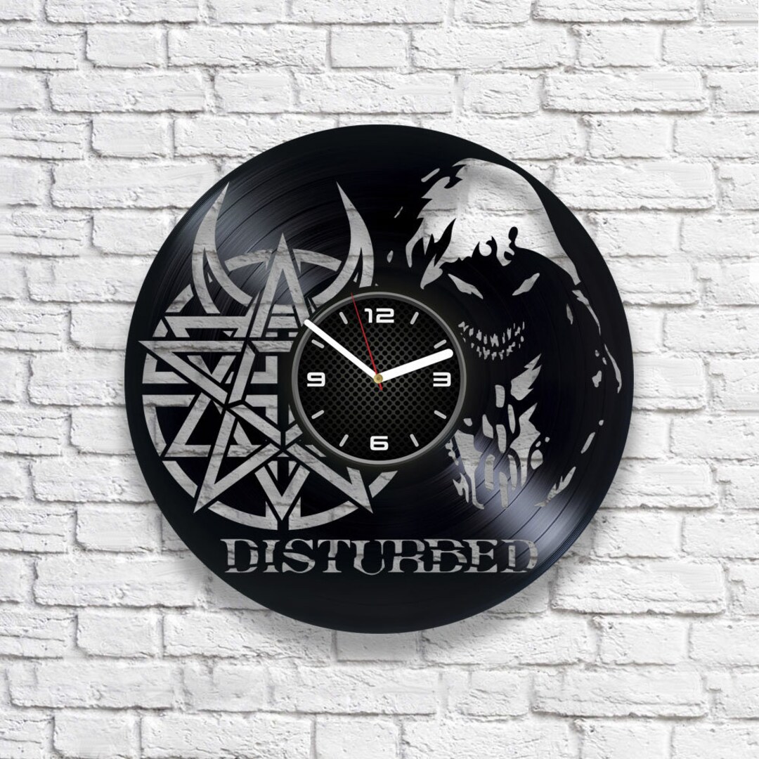 Disturbed Vinyl Record Clock, Rock Room Decor, Unique Wall Decor for ...