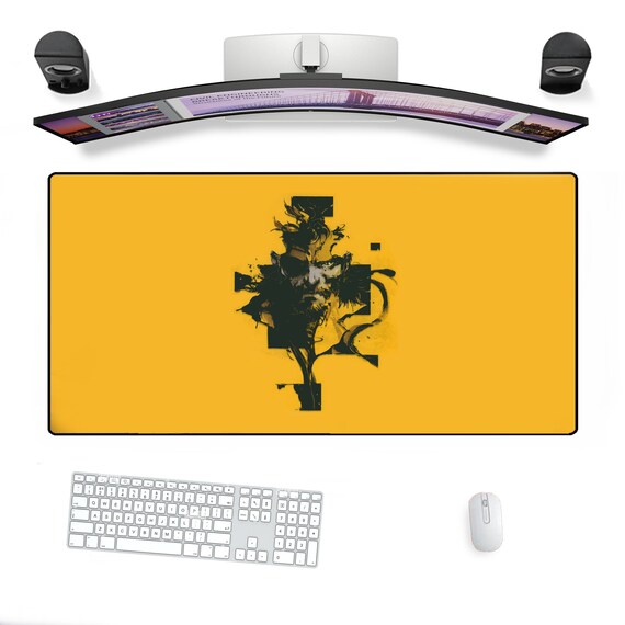 Big Gaming Xxl Mouse Pad Desk Mat Mousepad Yellow Metal Gear Etsy